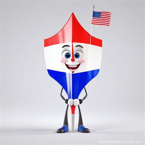 Game Model With National Flags On Dart Blades Stable Diffusion Online