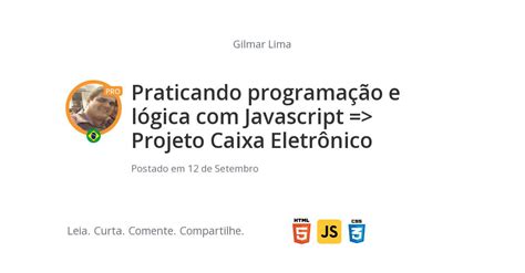 Praticando Programação E Lógica Com Javascript Projeto Caixa Eletrônico