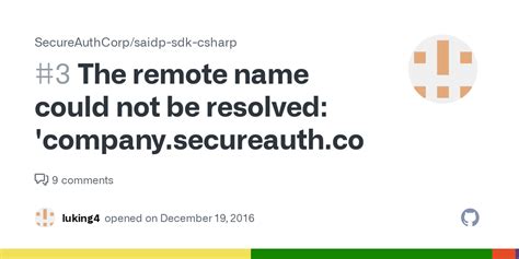 The Remote Name Could Not Be Resolved · Issue