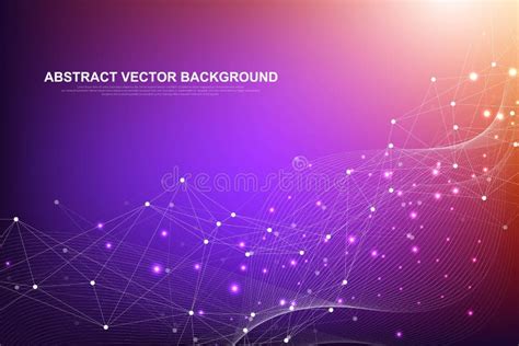 Big Data Visualization Social Network Or Business Analytics Representation Abstract Vector