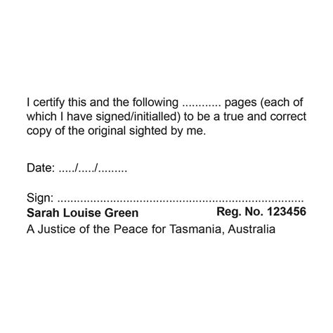 True Copy Multi Page Document Stamp For Tasmania Stamp Lab