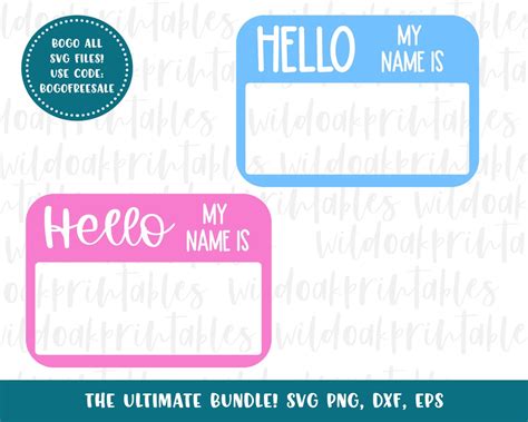 Hello My Name Is Nursery Tag Svg Hello My Name Is Svg Preemie Svg Nicu Svg Baby Name Tag Svg