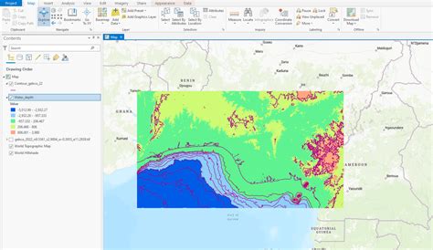 Create A Bathymetric Map Using Arcgis Pro Geography Realm