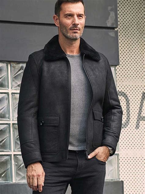 Ww2 Fur Collar Black Bomber Leather Jacket Maher Leathers