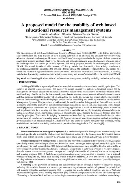 Pdf A Proposed Model For The Usability Of Web Based Educational