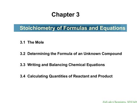 Stoichiometry Formulas Equations And The Mole Concept