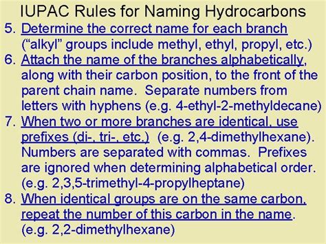 Naming Hydrocarbons Nomenclature Basic Naming Of Hydrocarbons Hydrocarbon