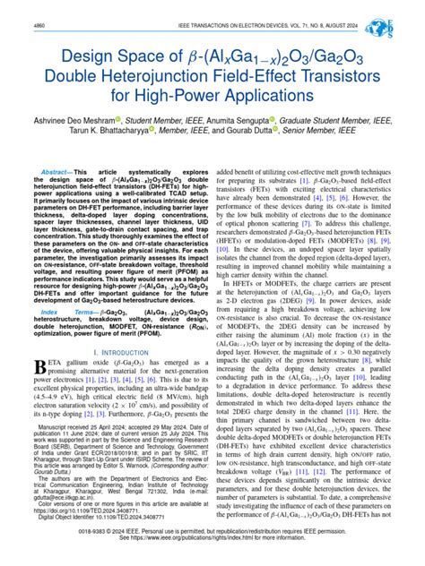 Double Heterojunction Field Effect Transistors For High Power