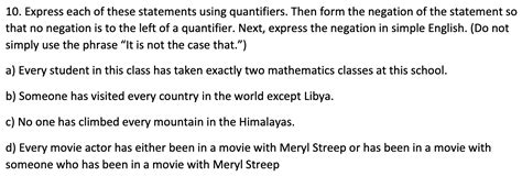 solved 10 express each of these statements using