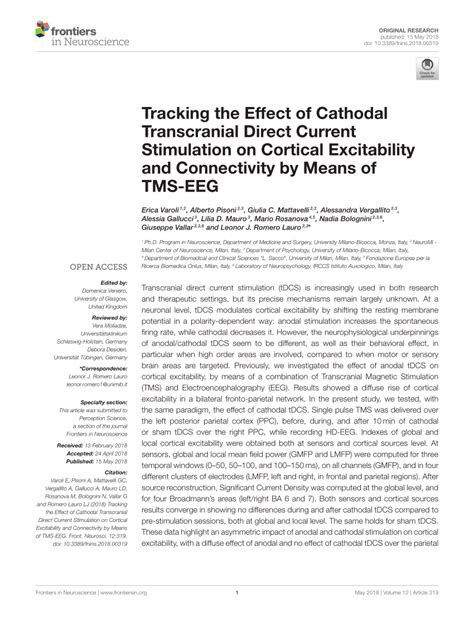 Pdf Tracking The Effect Of Cathodal Transcranial Direct Current