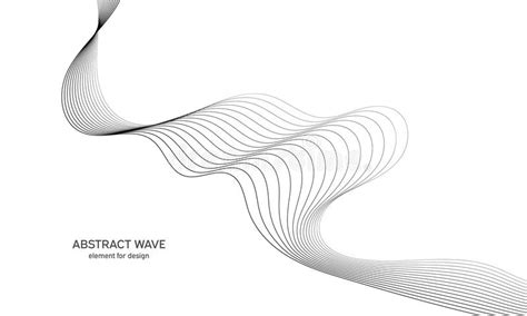 Abstract Wave Element For Design Digital Frequency Track Equalizer Stylized Line Art