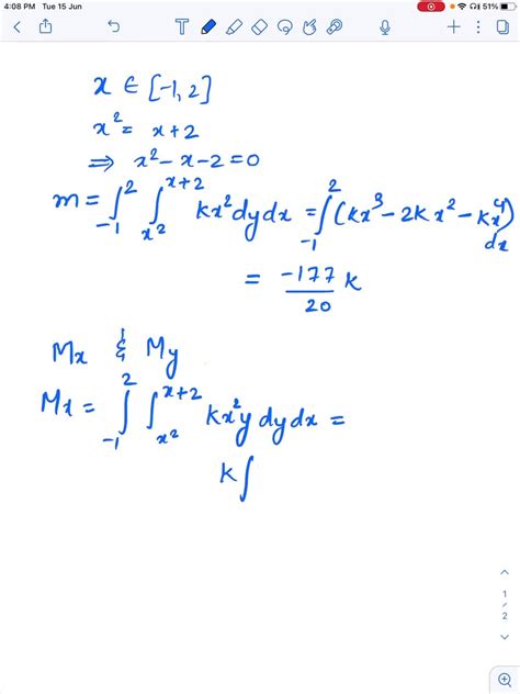 Find The Mass And Center Of Mass Of The Lamina That Occupies The Region