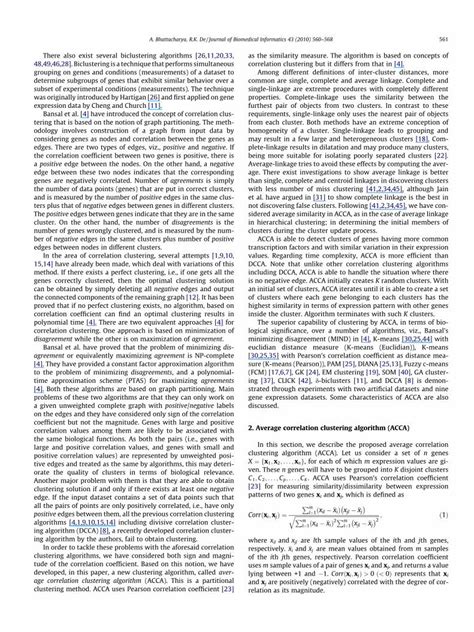Pdf Average Correlation Clustering Algorithm Acca For Grouping Of