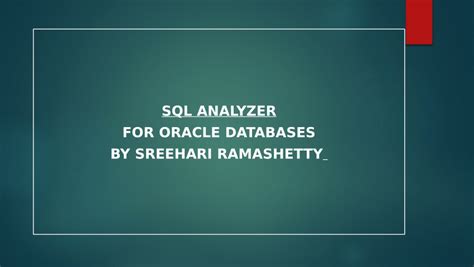 Pdf Sql Analyzer Developers Are Always Faced With Performance
