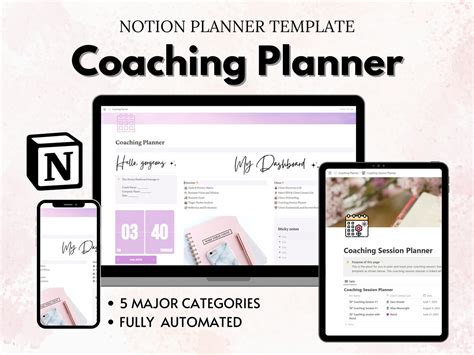 notion coaching planner notion dashboard notion template for coaches