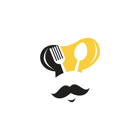 Master Chef Vector Logo Design Head Chef With Mustache And Beard