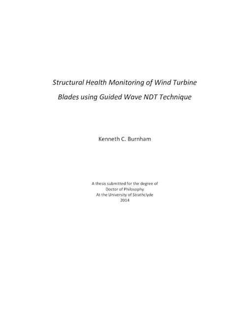 Pdf Structural Health Monitoring Of Wind Turbine Blades Using Dokumen Tips