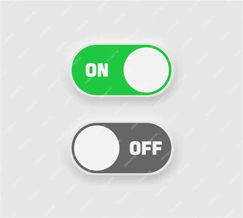 뉴모피즘 스타일로 설정된 켜기 및 끄기 스위치 버튼 비즈니스 흰색 Ui Ux 전원 기호 켜기 끄기 토글 뉴모피즘 스타일 벡터