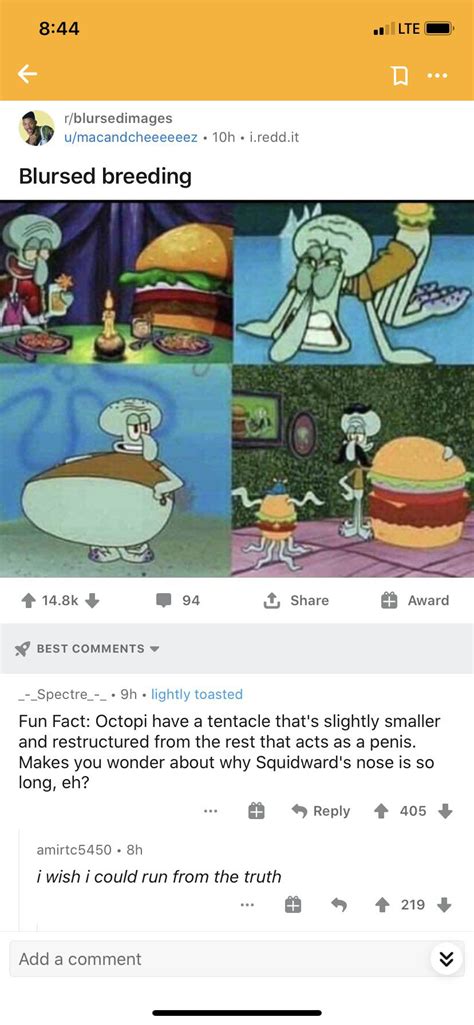 Cursed Squidward R Cursedcomments