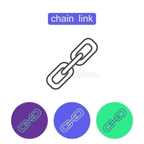 Chain Link Outline Icons Set Stock Vector Illustration Of Cloud Computer 142904034