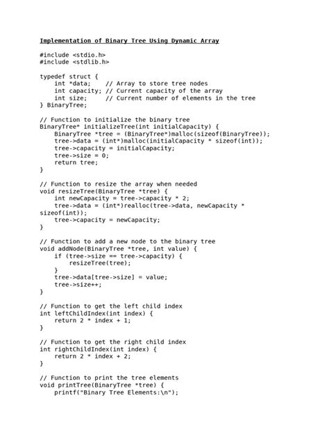 Binary Tree Implementations Pdf Computing Algorithms And Data Structures