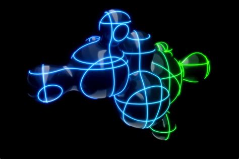 네온 조명 3d 일러스트와 검은 배경에 비행 및 분리 방울의 제비 0명에 대한 스톡 사진 및 기타 이미지 0명 Led 조명