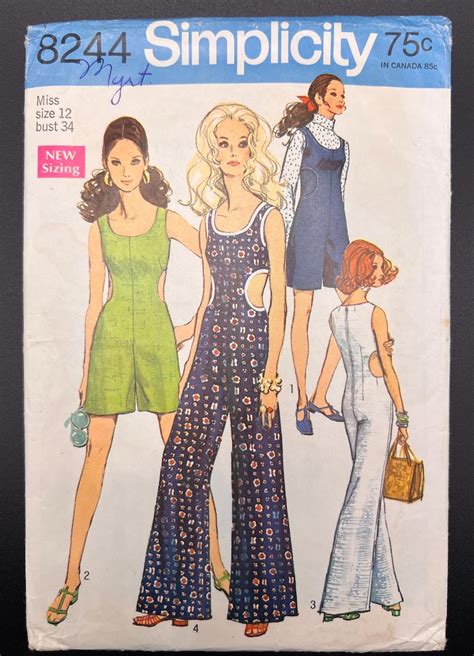 Iconic Vintage Simplicity Sewing Pattern 8244 Misses Wide Leg