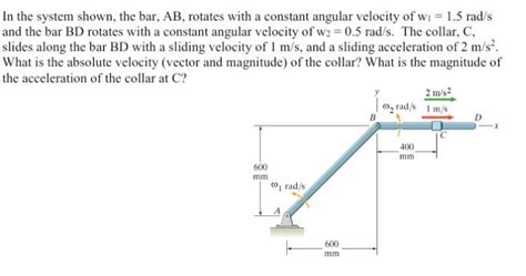 Solved In The System Shown The Bar AB Rotates With A Chegg Com