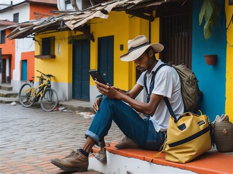 Premium Photo Digital Nomad Cell Phone Colombia Latam