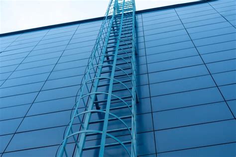 Premium Photo A Simple Building Outdoors Fire Escape Ladder