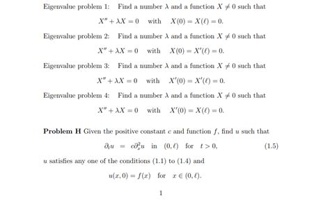 Solved Eigenvalue Problem 1 Find A Number λ And A Function