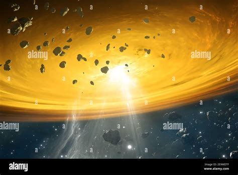 Protoplanetary Disk Of Gas And Dust Orbiting A Newly Formed Star From Which Planets May Form