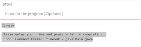 One Compiler Unable To Accept Console Input Error “error Command