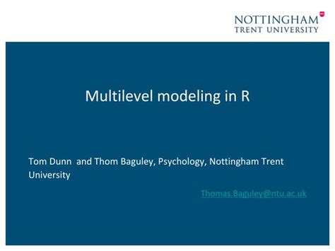 Ppt Multilevel Modeling In R Powerpoint Presentation Free Download Id3345516