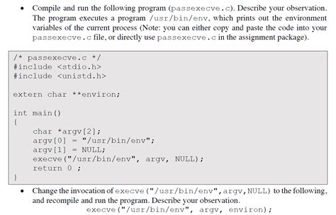 Solved Compile And Run The Following Program Passexecvec