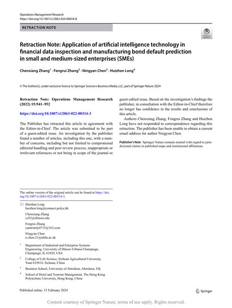 Retraction Note Application Of Artificial Intelligence Technology In Financial Data Inspection