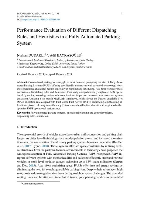 Pdf Performance Evaluation Of Different Dispatching Rules And Heuristics In A Fully Automated