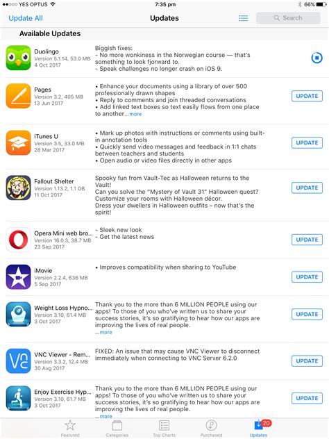ipad ios 11 app update size information ask different