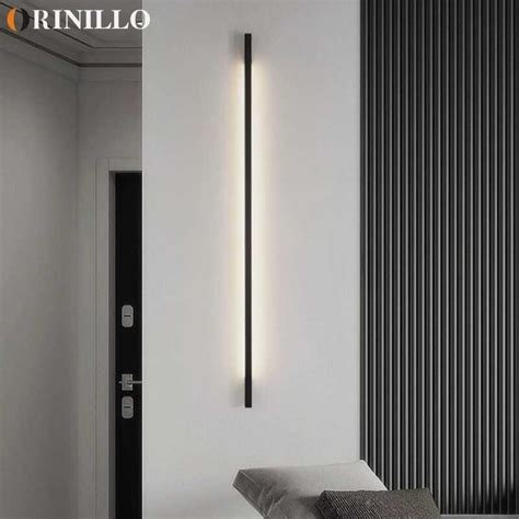 Minimalista Moderno Mahaba Strip Led Na Ilawan Pader Para Sa Loob Silid Buhay Kwarto Kuwarto