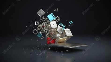empty laptop and object falling randomly powerpoint background for free download slidesdocs