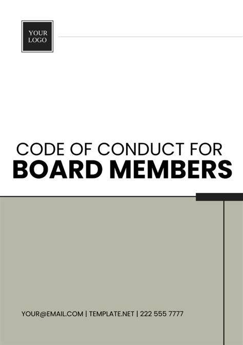 Code Of Conduct For Board Members Templates Edit Online And Download