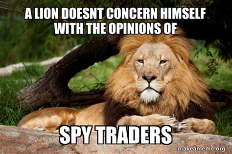 A Lion Doesnt Concern Himself With The Opinions Of Spy Traders