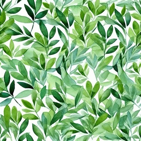 Premium Ai Image Green Leaves Pattern