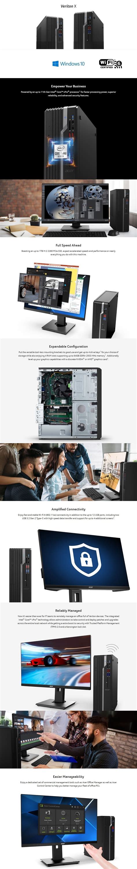 Acer Veriton X G Small Form Factor Desktop Pc Intel Core I Gb Ram Gb Ssd