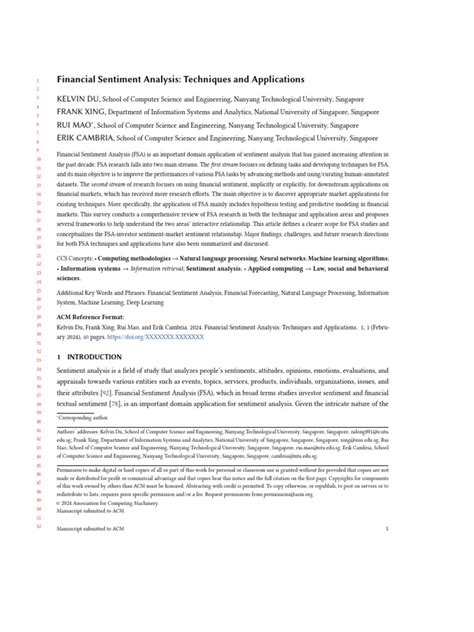 Financial Sentiment Analysis Survey Pdf Vix Efficient Market