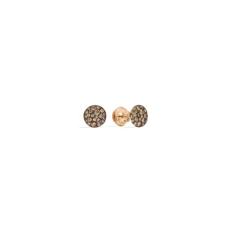 Pomellato Orecchini Sabbia In Oro Rosa E Diamanti Colore Brown