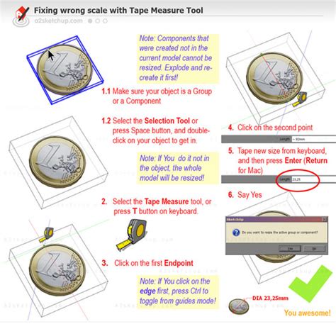 How To Apply Tape Measure Tool For Adjusting Wrong Scale Sketchup World