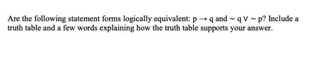 solved are the following statement forms logically