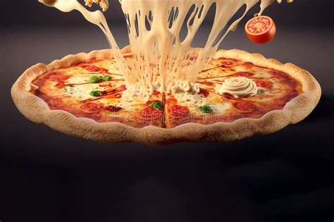 Pizza Melted Cheese Dripping Stock Illustrations 124 Pizza Melted