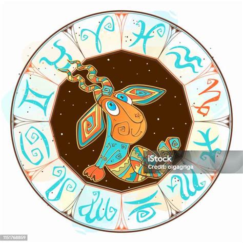 어린이 S 별자리 아이콘입니다 아이 들을 위한 조디악 염소 자리 기호입니다 벡터 만화 캐릭터의 점성술 기호 0명에 대한 스톡 벡터 아트 및 기타 이미지 Istock
